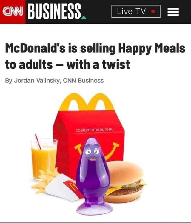 CNN BUSINESS McDonald's is selling Happy Meals to adults - with a twist ...