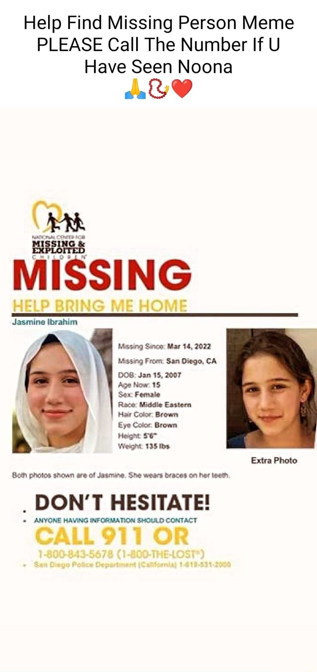 Help Find Missing Person Meme PLEASE Call The Number If U Have Seen ...