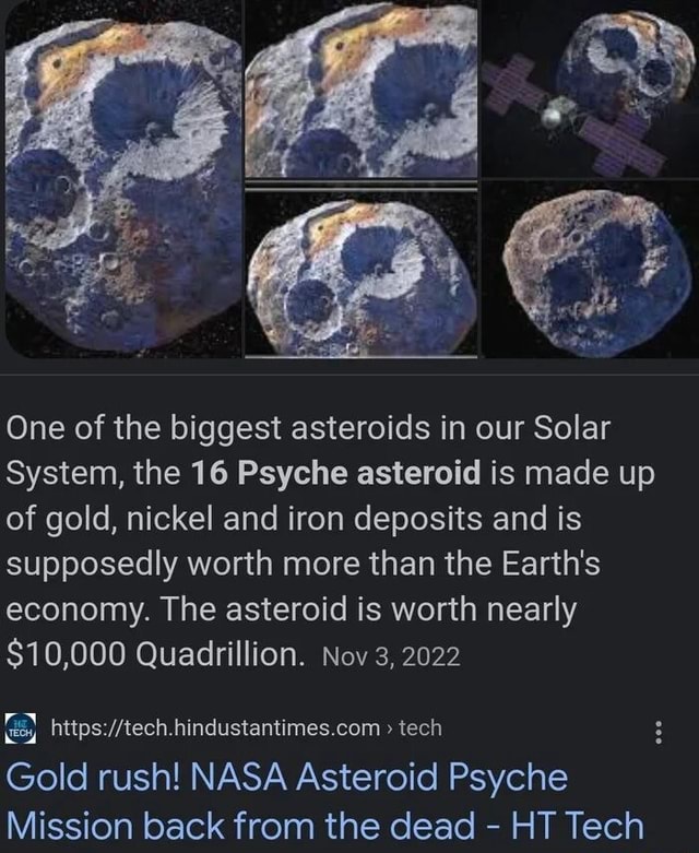 One of the biggest asteroids in our Solar System, the 16 Psyche ...