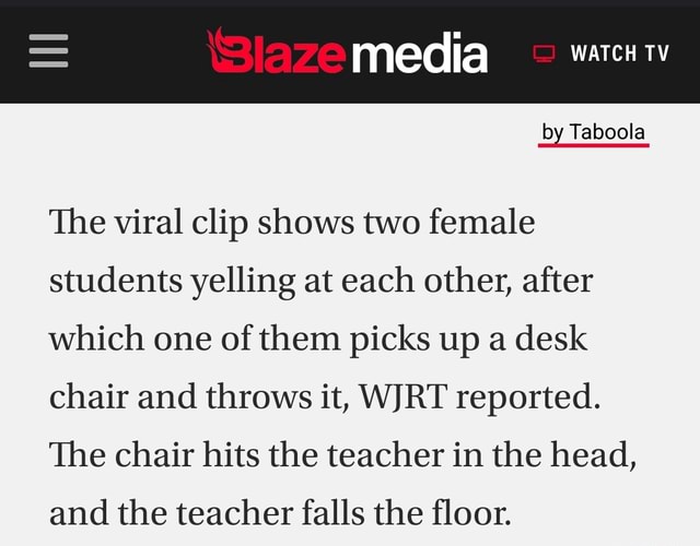 Media WATCH TV by Taboola The viral clip shows two female students ...