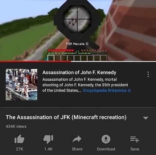 V The Assassination of JFK (Minecraft recreation) - iFunny
