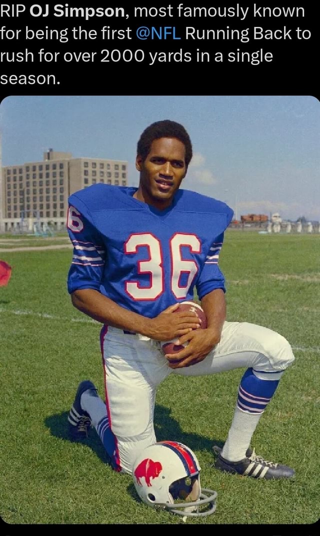 RIP OJ Simpson, most famously known or being the first @NFL Running ...