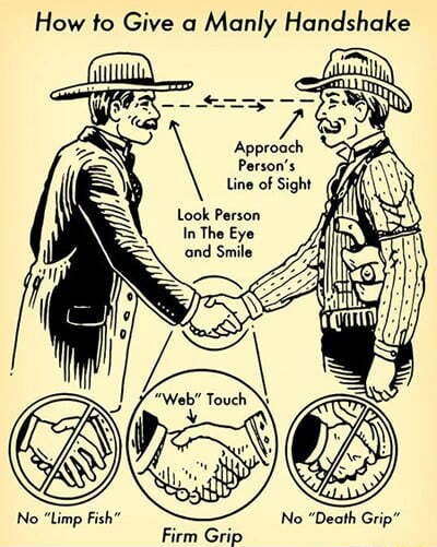 How to Give a Manly Handshake Approach Person's Line of Sight Look ...