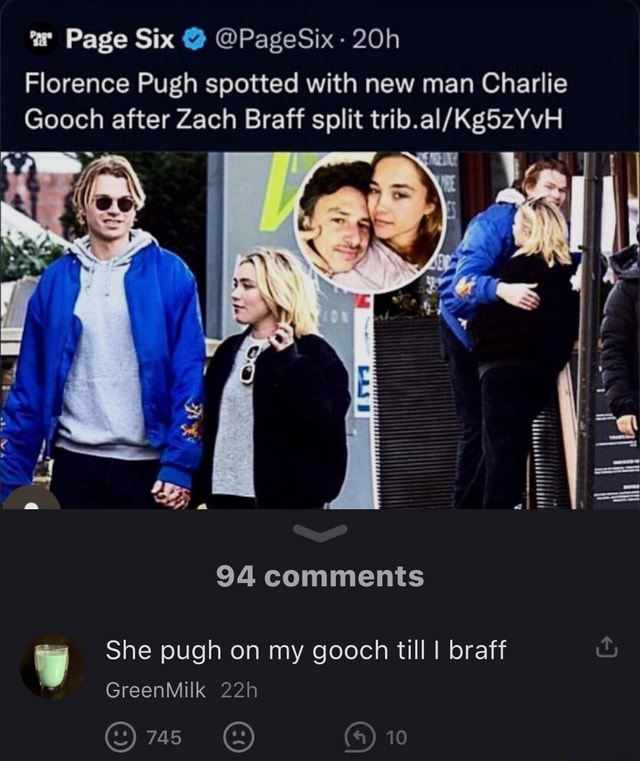 Page Six @ @PageSix- Florence Pugh spotted with new man Charlie Gooch ...