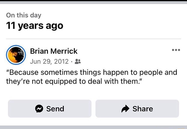 On this day 11 years ago Brian Merrick see Jun 29, 2012 - "Because ...