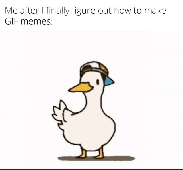 Me after I finally figure out how to make GIF memes: - iFunny