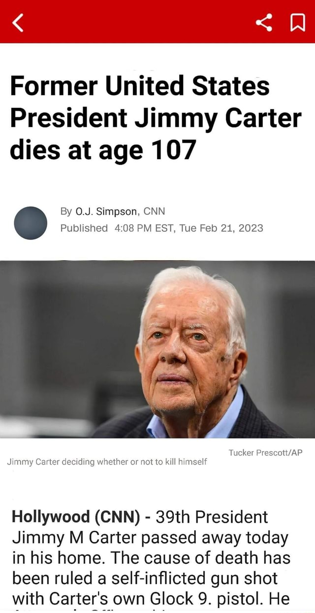 Former United States President Jimmy Carter dies at age 107 By O.J ...