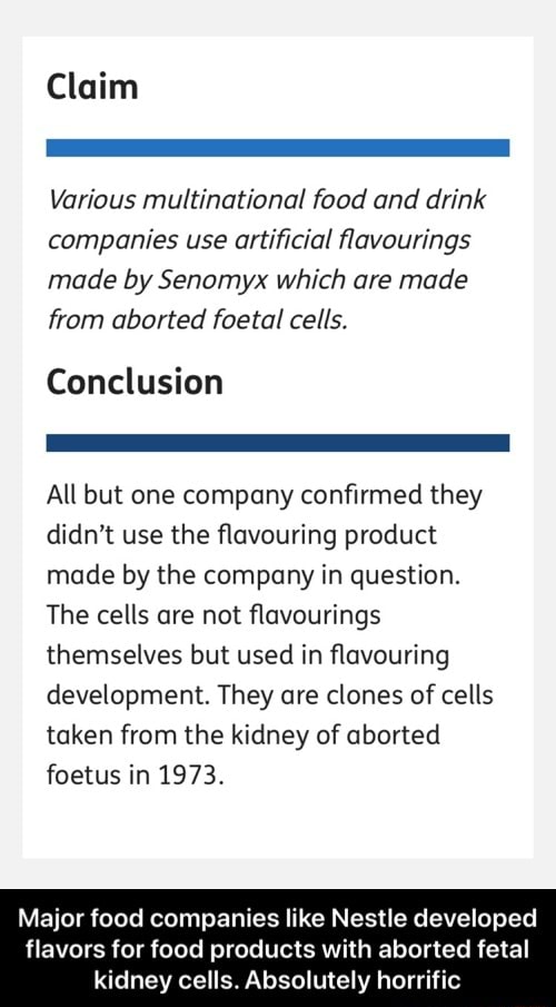 Various multinational food and drink companies use artificial ...
