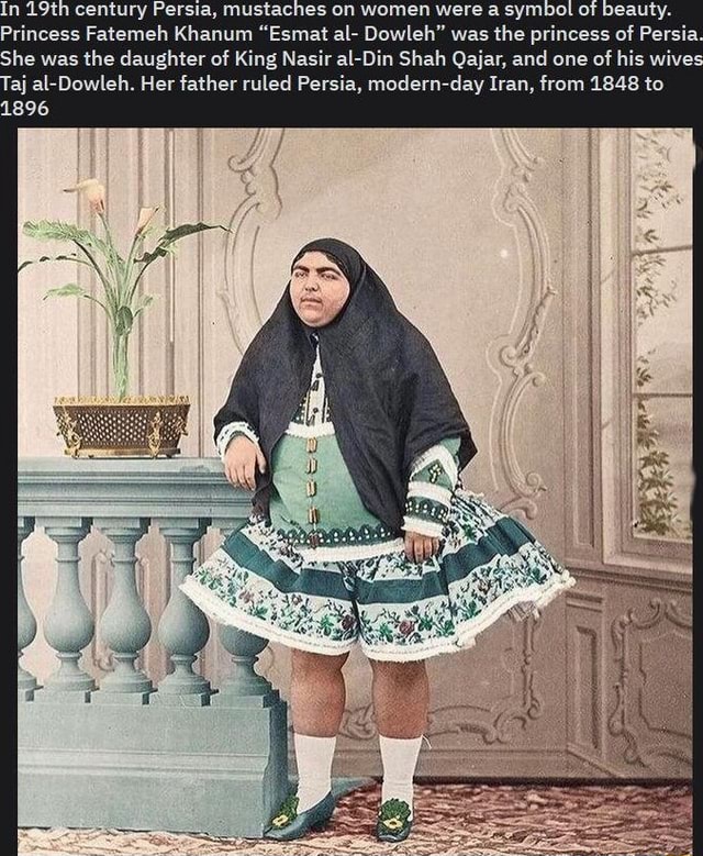 In 19th century Persia, mustaches on women were a symbol of beauty ...
