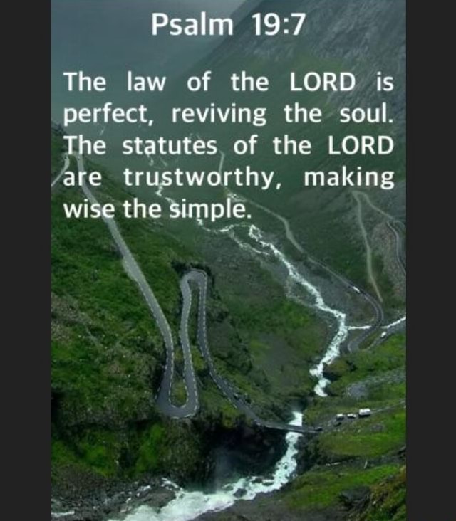 Psalm I The law of the LORD is perfect, reviving the soul. The statutes ...