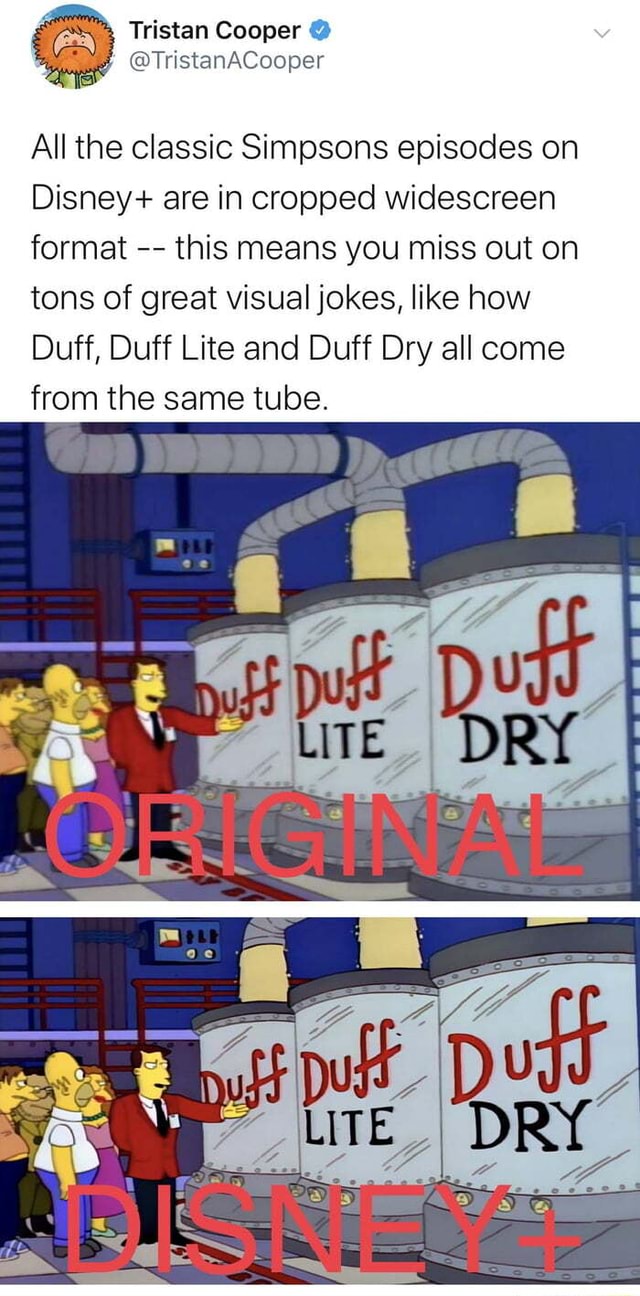 All the classic Simpsons episodes on Disney+ are in cropped widescreen ...