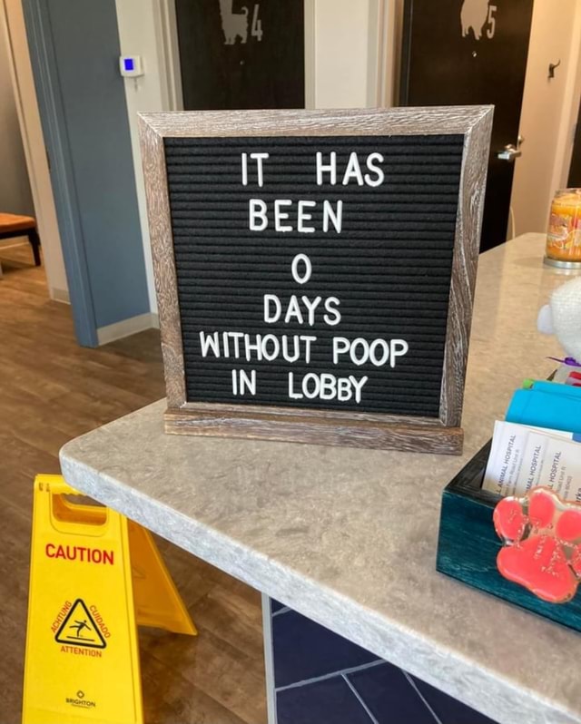 IT HAS BEEN DAYS WITHOUT POOP iN LOBBY CAUTION - iFunny