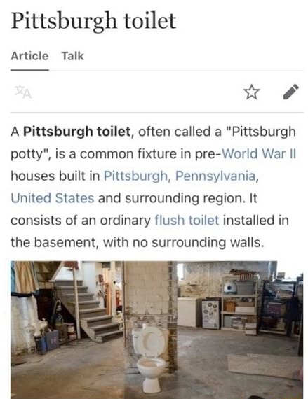 Pittsburgh toilet Article Talk A Pittsburgh toilet, often called a ...