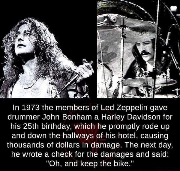 Interesting - In 1973 the members of Led Zeppelin gave drummer John ...