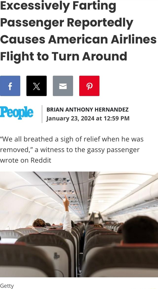 Excessively Farting Passenger Reportedly Causes American Airlines Flight to Turn Around People ...