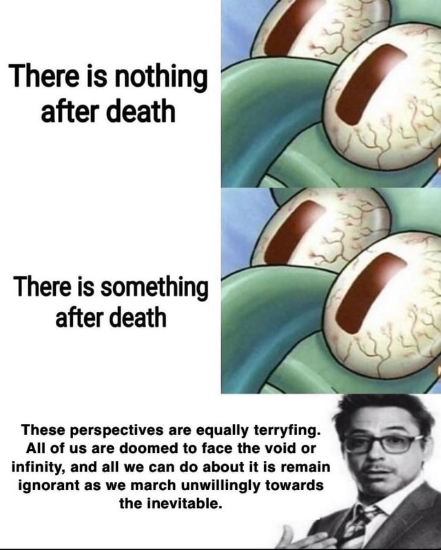 There is nothing after death There is something after death These ...