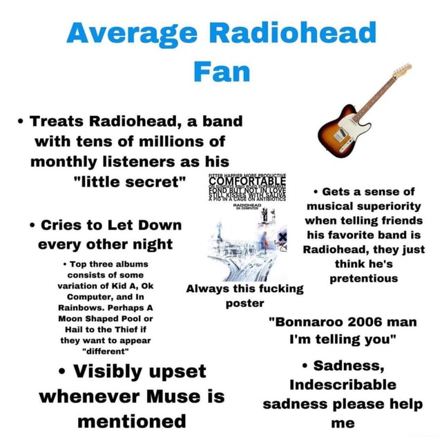 Average Radiohead ¢ Treats Radiohead, a band with tens of millions of E ...