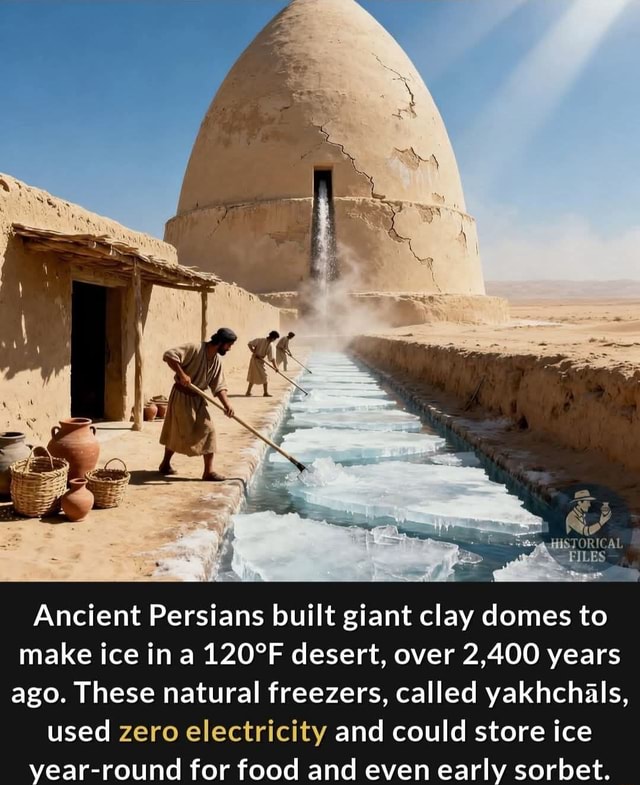 Ancient Persians built giant clay domes to make ice in a desert, over ...