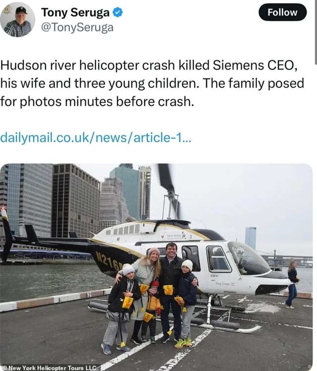 Tony Seruga Hudson river helicopter crash killed Siemens CEO, his wife ...