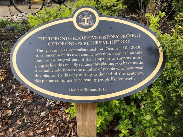 THE TORONTO RECURSIVE HISTORY PROJECT OF TORONTO'S RECURSIVE HISTORY ...