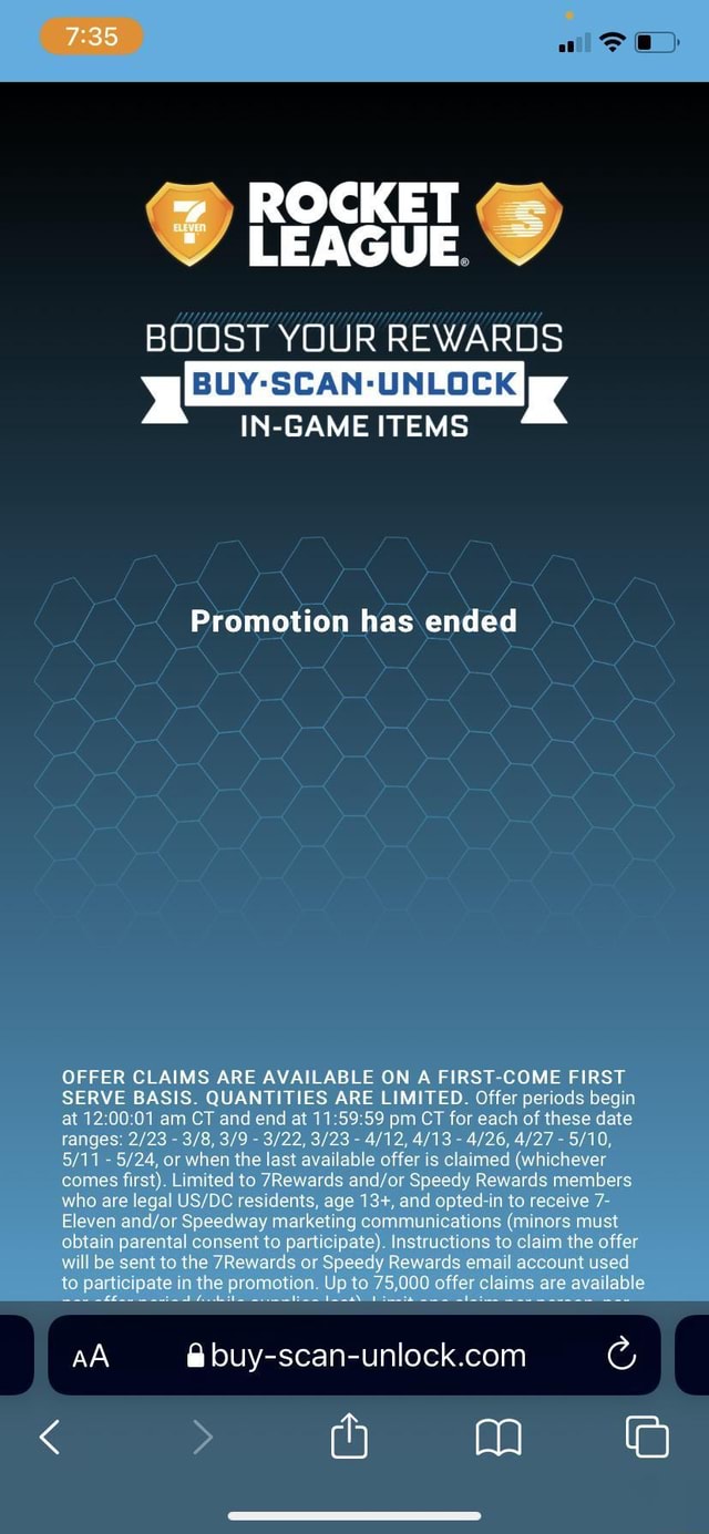 ROCKET LEAGUE. BOOST YOUR REWARDS SCAN UNLOCKY IN-GAME ITEMS Promotion ...