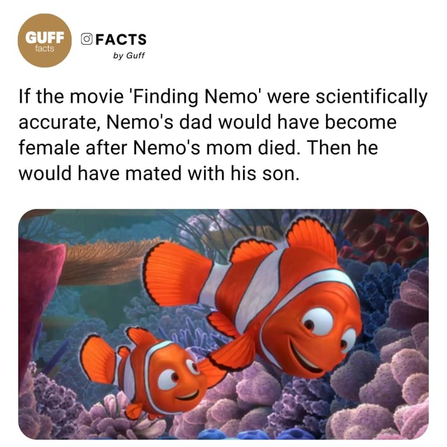 FACTS by Guff If the movie 'Finding Nemo' were scientifically accurate ...