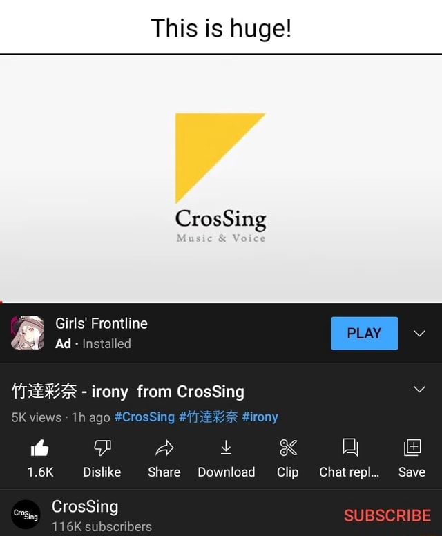 This is huge! CrosSing Voice Girls' Frontline Ad Installed - irony from ...