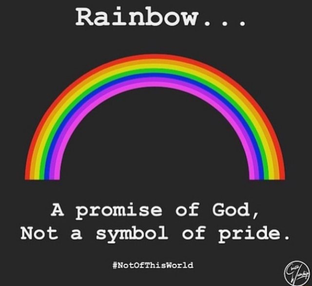 Rainbow... A promise of God, Not a symbol of pride. - iFunny