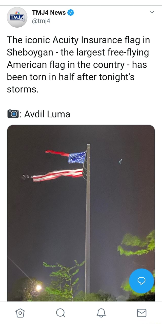 The iconic Acuity Insurance flag in Sheboygan the largest free-flying ...