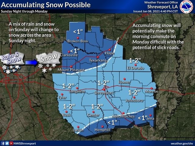 Weather Forecast Office Accumulating Snow Possible Shreveport, LA ...