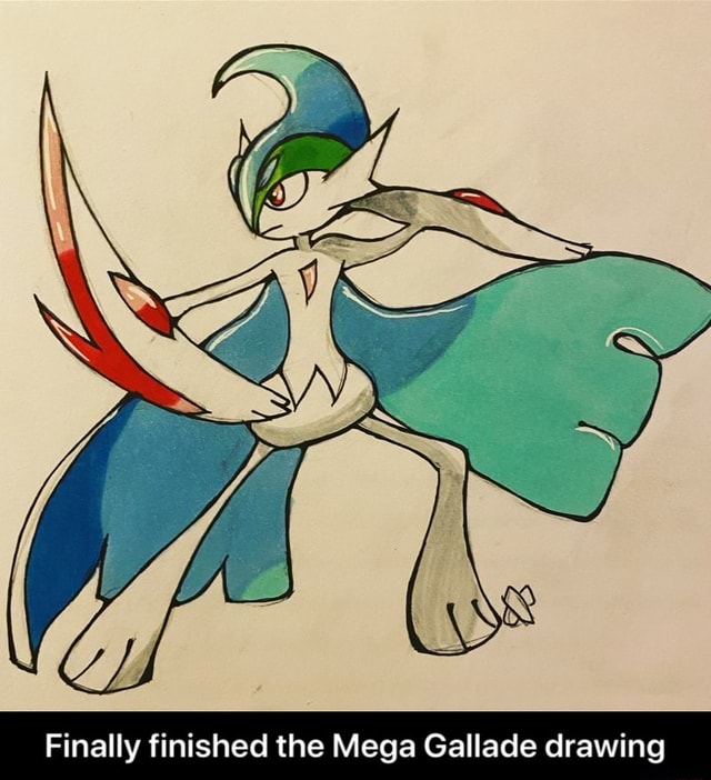 Finally finished the Mega Gallade drawing - Finally finished the Mega ...