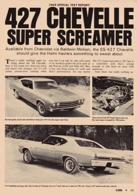 1969 SPECIAL TEST REPORT: 427 GHEVELLE SUPER SCREAMER Available from ...