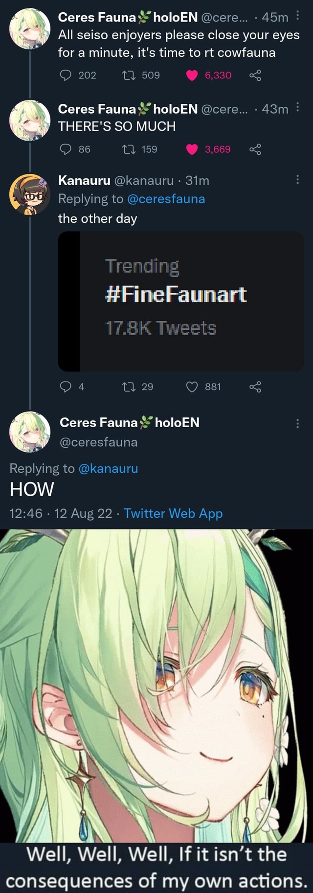 Ceres Fauna holoEN @cere... : All seiso enjoyers please close your eyes ...