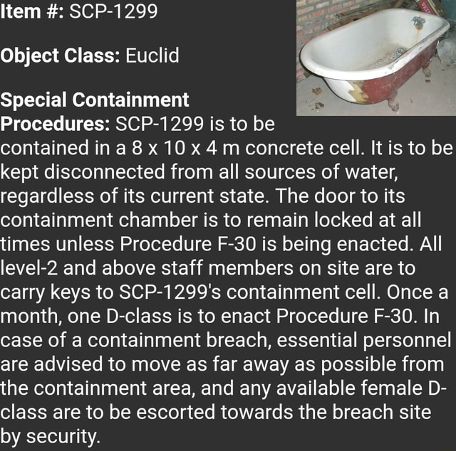 Item #: SCP-1299 Object Class: Euclid Special Containment Procedures ...