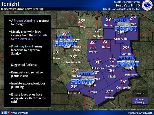 'Weather Forecast Office Tonight Fort Worth, TX Temperatures Drop Below ...