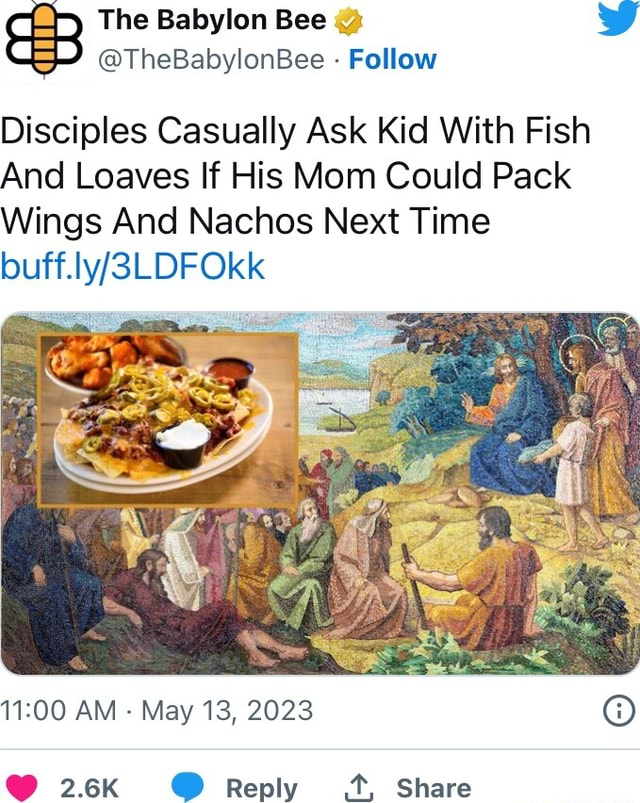 The Babylon Bee @TheBabylonBee - Follow Disciples Casually Ask Kid With ...