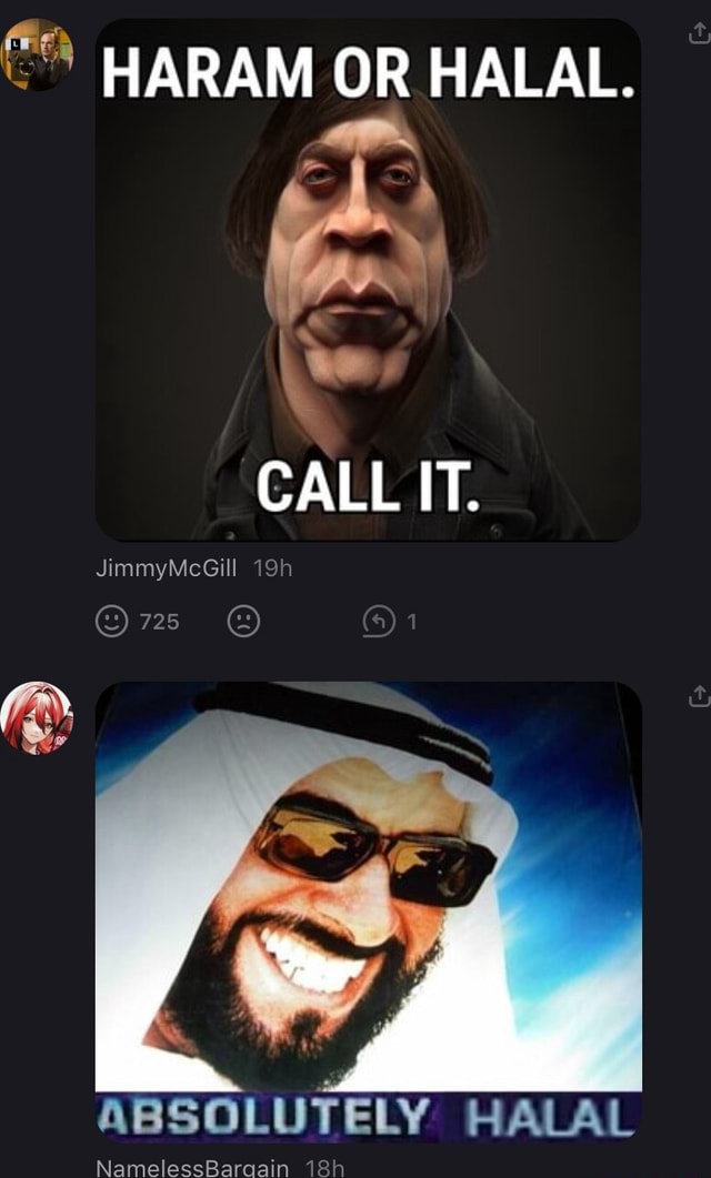 HARAM OR HALAL. \te, CALL IT. Gill ABSOLUTELY HALAL NamelessBaraain ...