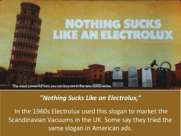 An old failed advertisement - The most powerful vacs you can buy are in ...