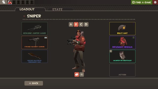 LOADOUT STATS " SNIPER GENUINE AWPER HAND. FIND GAME BILL'S HAT STRANGE ...