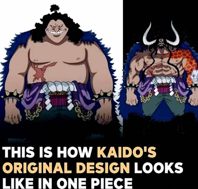 THIS IS HOW KAIDO'S ORIGINAL DESIGN LOOKS LIKE IN ONE PIECE - iFunny