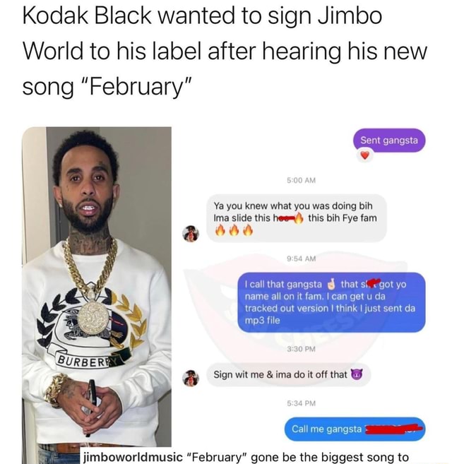 Kodak Black wanted to sign Jimbo World to his label after hearing his ...