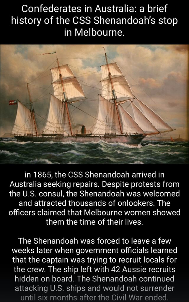 Confederates in Australia: a brief history of the CSS Shenandoah's stop ...