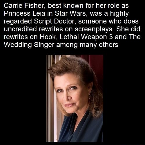 Carrie Fisher, best known for her role as Princess Leia in Star Wars ...