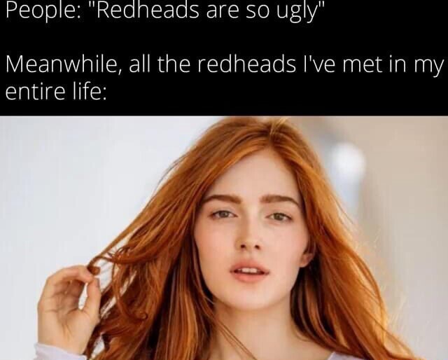 People: "Redneads are so ugly" Meanwhile, all the redheads I've met in ...