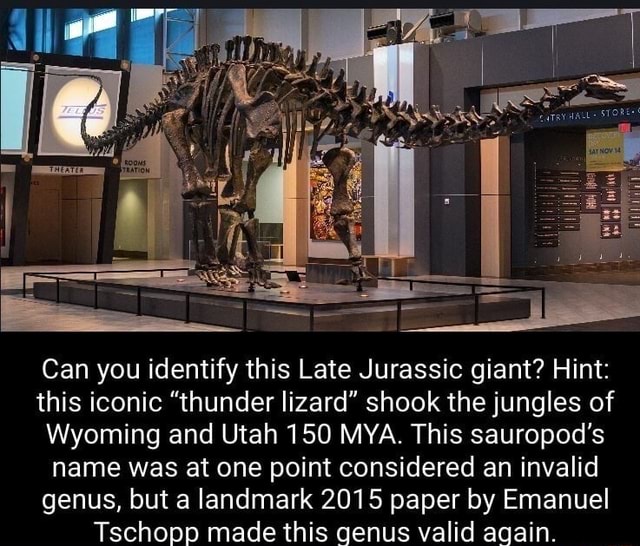 Can you identify this Late Jurassic giant? Hint: this iconic "thunder ...