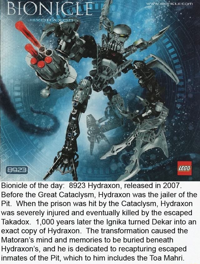 WWW sianicee cam Bl Bionicle of the day: 8923 Hydraxon, released in ...