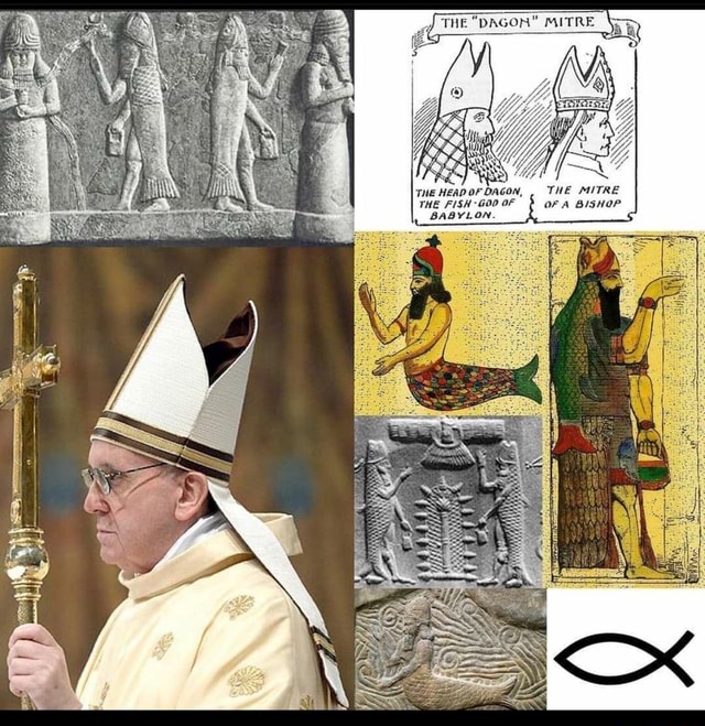 THE ON" MITRE THE HEAD OF DAGON, THE MITRE THE FISH OF oF A BISHOP ...