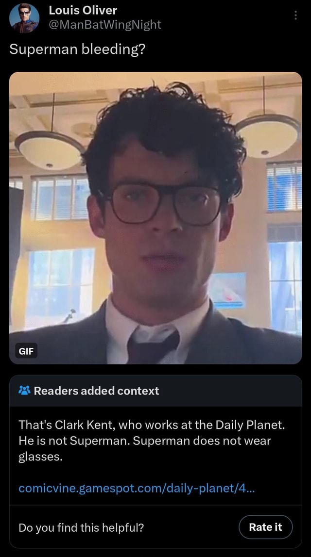 Louis Oliver ManBatWingNight Superman bleeding? GIF Readers added ...