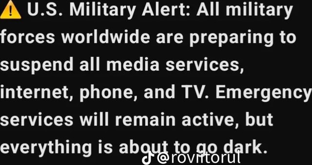 U.S. Military Alert: All military forces worldwide are preparing to ...