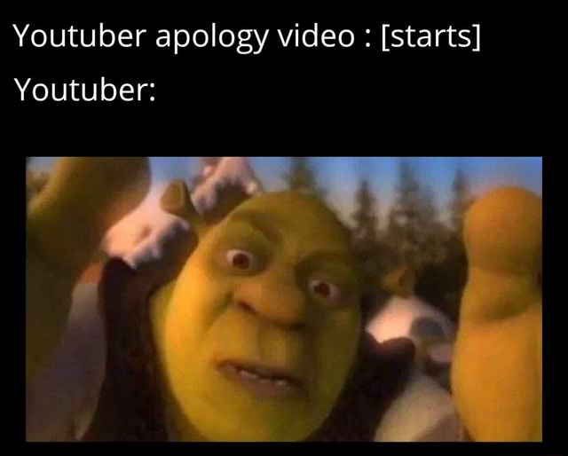 Youtuber apology video [starts] Youtuber: - iFunny